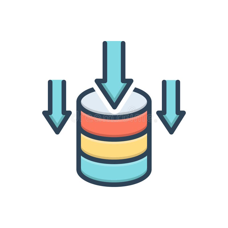 Color Illustration Icon for Data Storage, Database and Disk Stock ...
