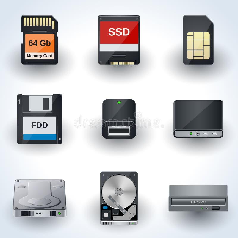 Data storage icons stock vector. Illustration of carrier - 51898558