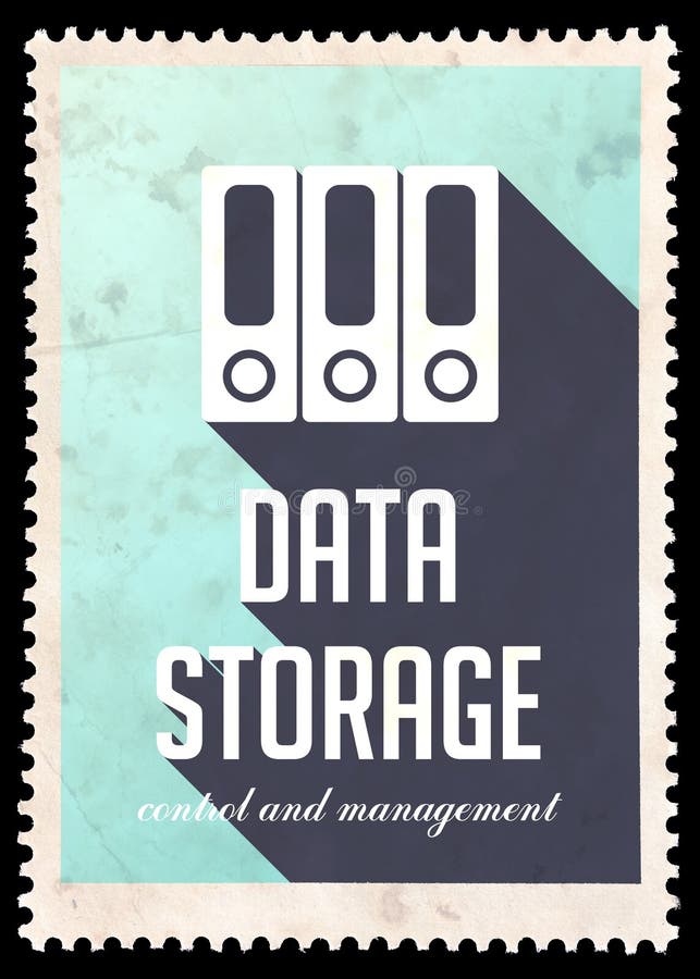 Data Storage on Light Blue in Flat Design. Stock Illustration ...