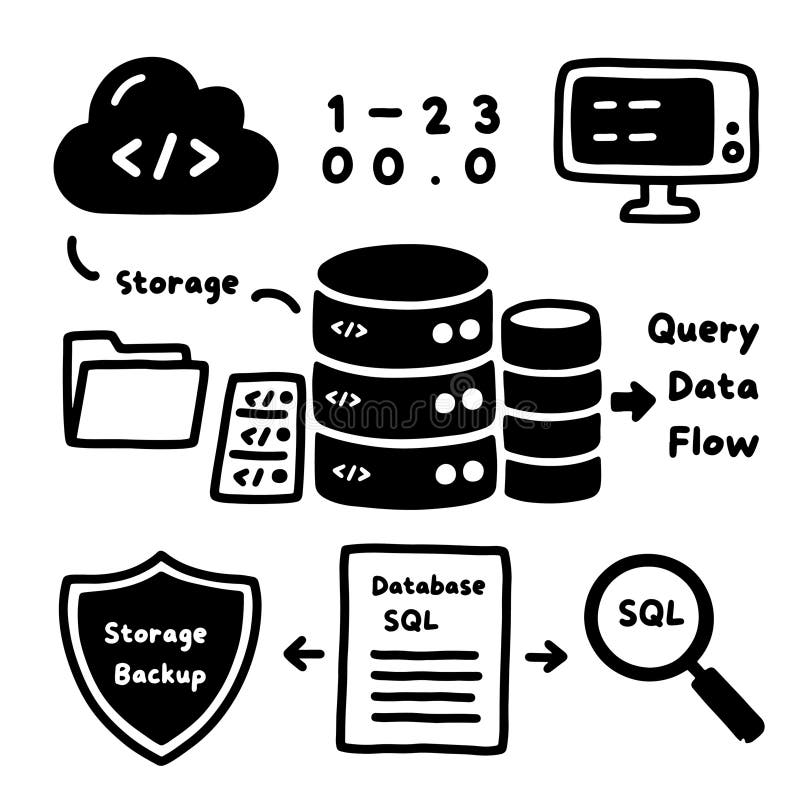 Data Storage and Management Illustration Stock Vector - Illustration of analysis, management ...