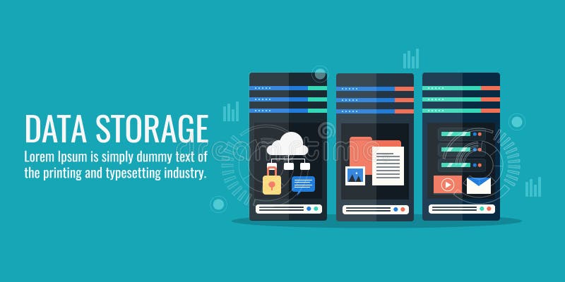 Data Storage, Online Files, Secure Data, Protection, Cloud System, Data ...