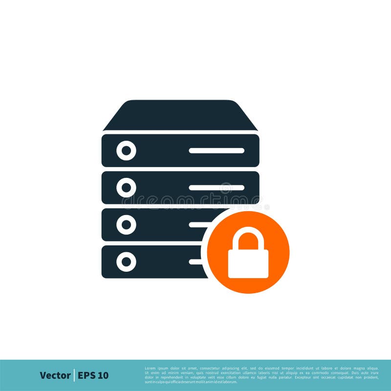 Data Storage Padlock Icon Vector Logo Template Illustration Design ...