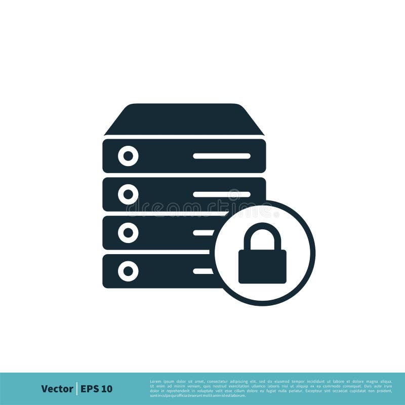 Data Storage Padlock Icon Vector Logo Template Illustration Design ...