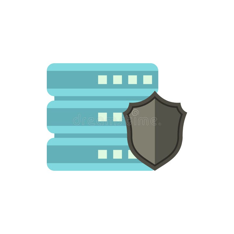 Data Storage Security Icon, Flat Style Stock Vector - Illustration of ...