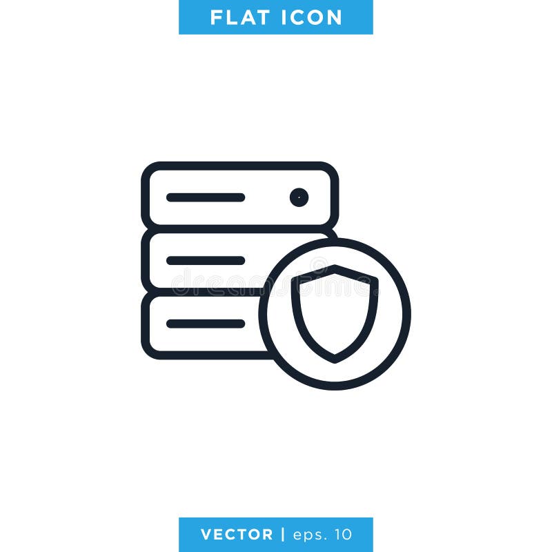 Data Storage Security Icon Vector Design Template. Editable Stroke ...