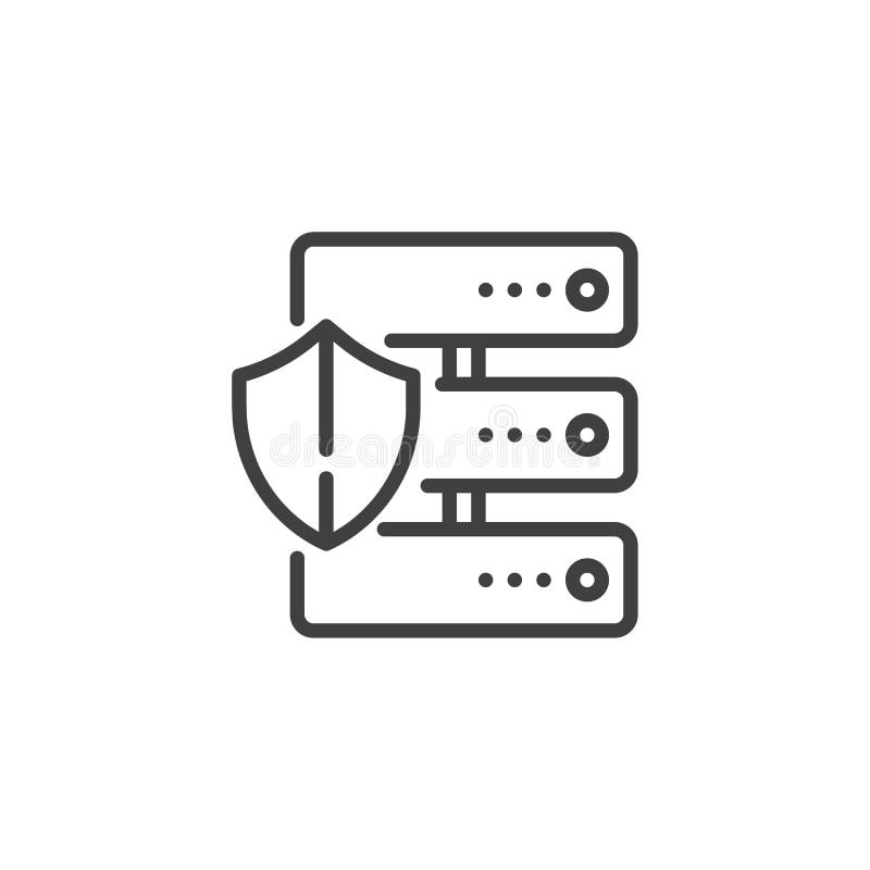 Data Storage Security Line Icon Stock Vector - Illustration of icon ...