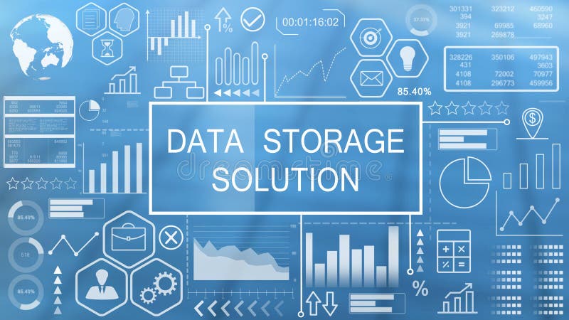 Data Storage Solution, Animated Typography Stock Illustration ...