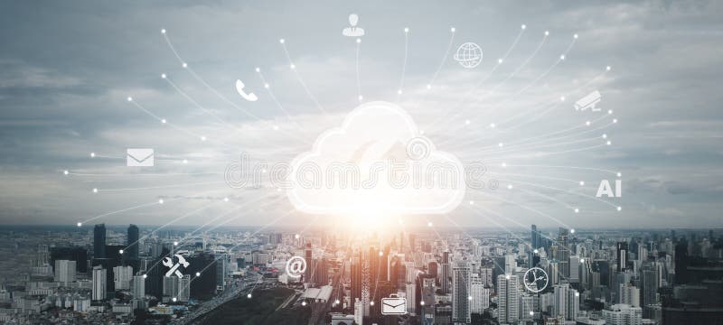 Data Storage Technology Concepts. Clouds and Cloud Icons that are ...