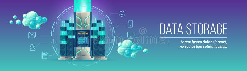 Data Storage Technology Vector Illustration Stock Vector - Illustration ...