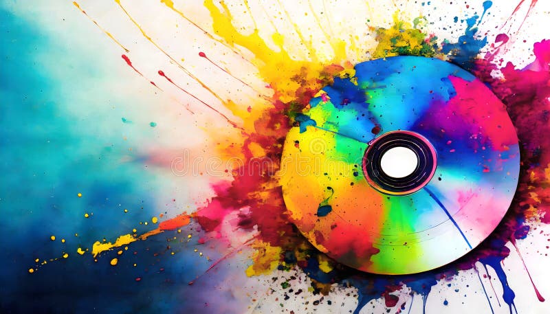 Vibrant compact disc stock illustration. Illustration of splosh - 310691104