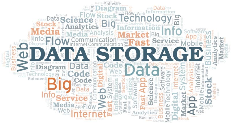 Data Storage Vector Word Cloud, Made with Text only. Stock Illustration ...