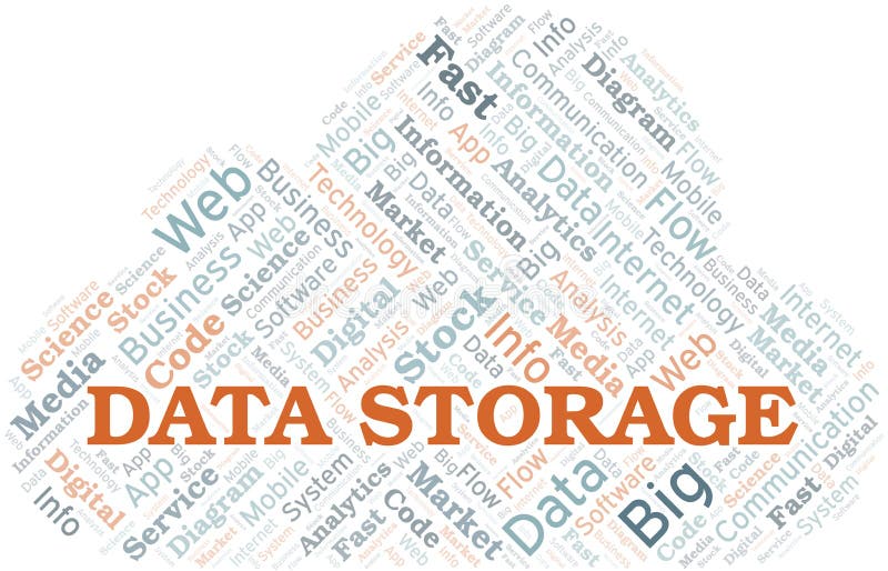Data Storage Vector Word Cloud, Made with Text only. Stock Illustration ...