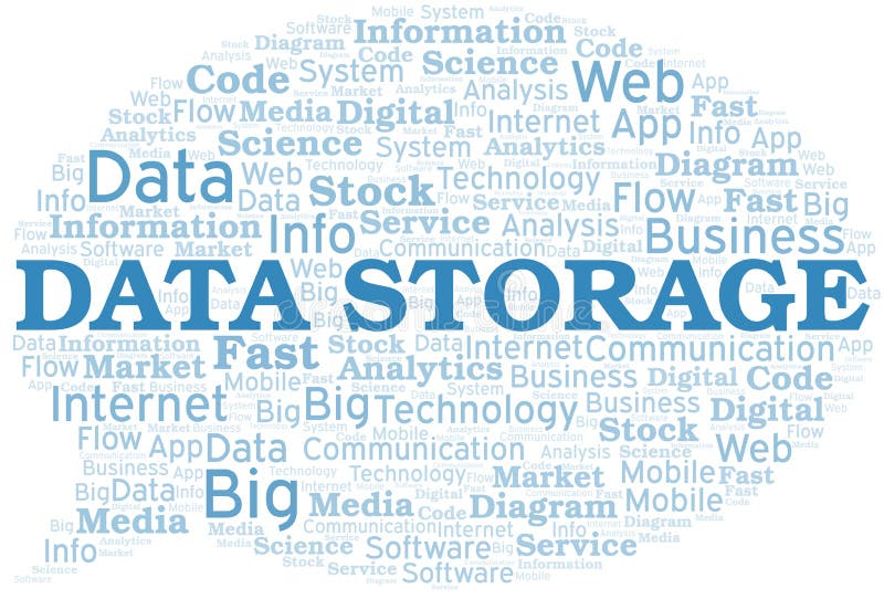 Data Storage Vector Word Cloud, Made with Text only. Stock Illustration ...