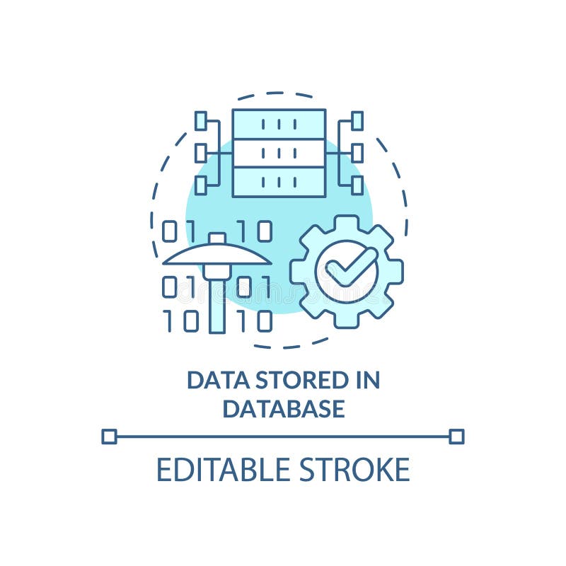 Data Stored in Database Turquoise Concept Icon Stock Vector ...