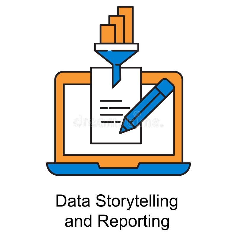 Data Storytelling and Reporting Icon. Vector Design Stock Illustration ...