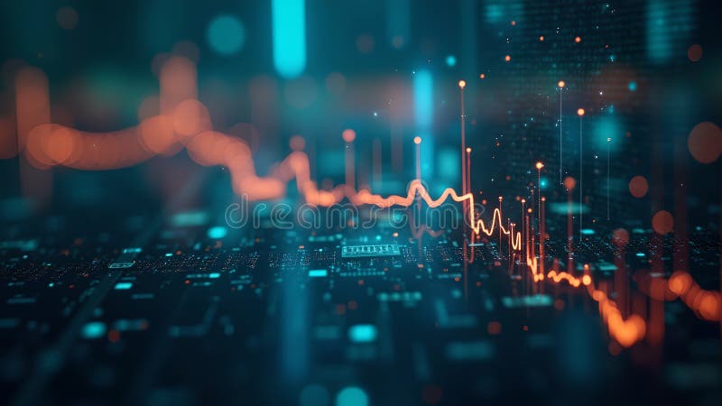 Data Stream Analytics with Fluorescent Signals Stock Illustration ...