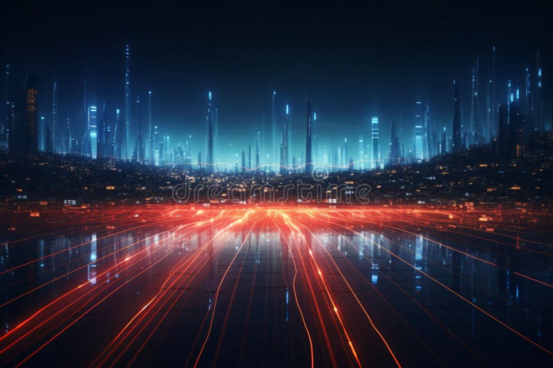 Data Stream Concept Internet Data Big Data Abstract Visual Generative Ai Stock Image Image