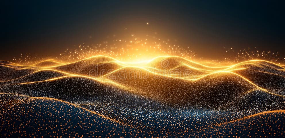 A Data Stream in the Cyber Realm. Digital Neural Networks Stock Image - Image of wave ...