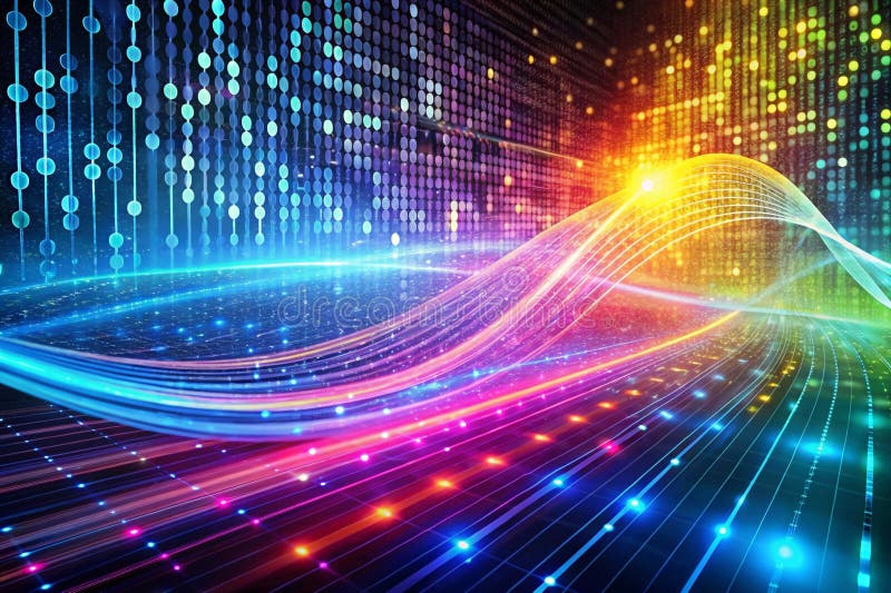 Data Stream Flow a Dynamic Wallpaper. Generative AI Stock Illustration ...