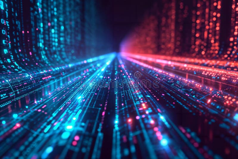 Data Stream Highway Concept. Generative AI Illustration Stock ...