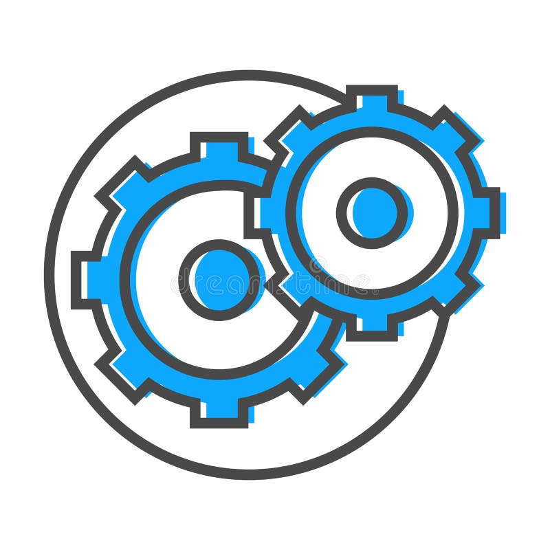 Data Stream Icon with Gear Sign Stock Vector - Illustration of info ...