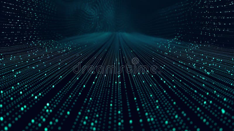 A Data Stream Made Out of Dots, Low Angle Perspective Stock ...