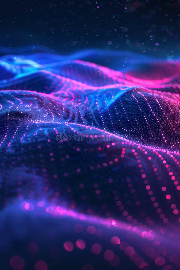 Data Stream and Particle Waves Connected by Technology Network Line in ...