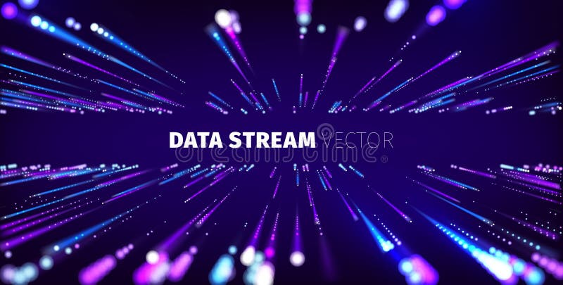 Cyber Stream on Dark Background. Motion Vector Illustration ...