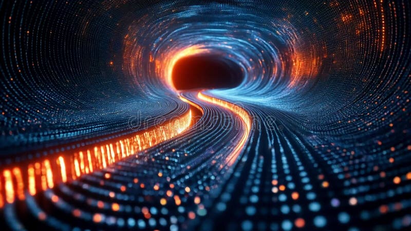 Data Stream Tunnel, Swirling Light, Digital Background, Futuristic ...