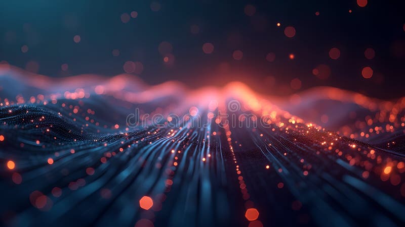 Data Stream Visualization with Light Effects Stock Illustration ...