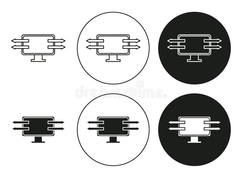 Data Streaming Linear Thin Line Icon Graphics Data Streaming Vector Set Use For Web Ui Or App