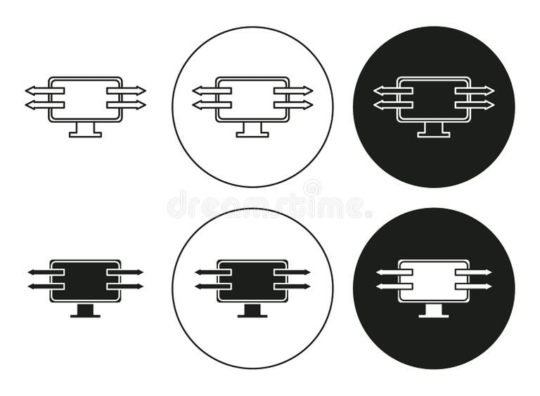 Data Streaming Linear Thin Line Icon Graphics Data Streaming Vector Set Use For Web Ui Or App