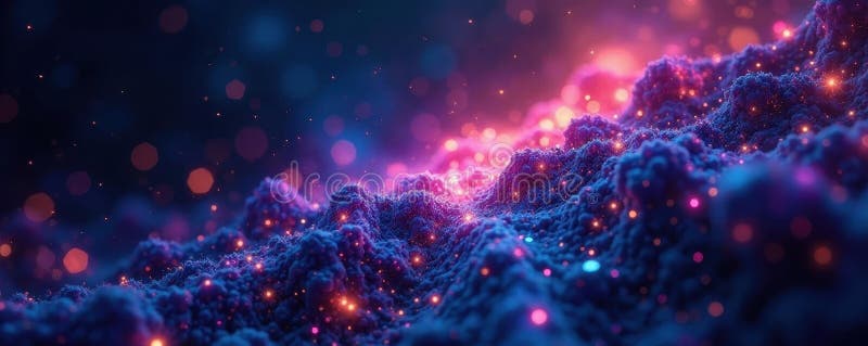 Data Streams through a Crystalline Network in a Fantasy Realm , Color ...