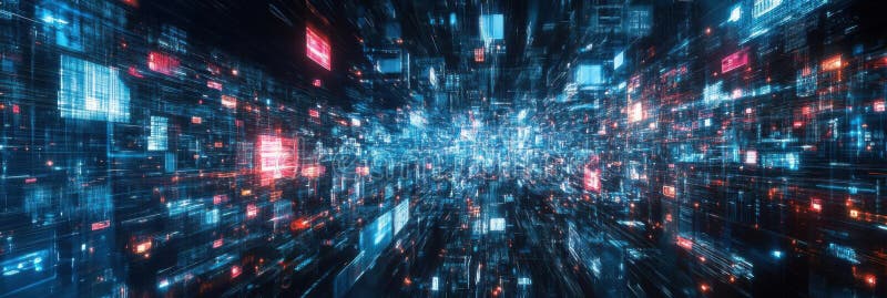 Data Streams Flow through Cyberspace with Digital Information, Big Data ...