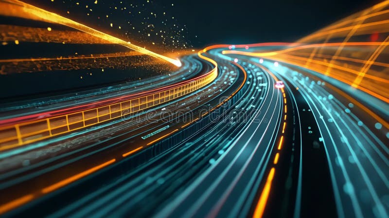 Futuristic Highway Representing Data Flowing through Digital Space ...