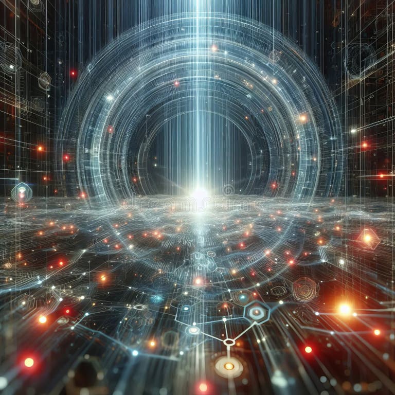 Data Streams Holographic Visualization of Data Streams Flowing T Stock ...