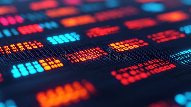 Data Streams with Optical Effects in Futuristic Background Stock ...