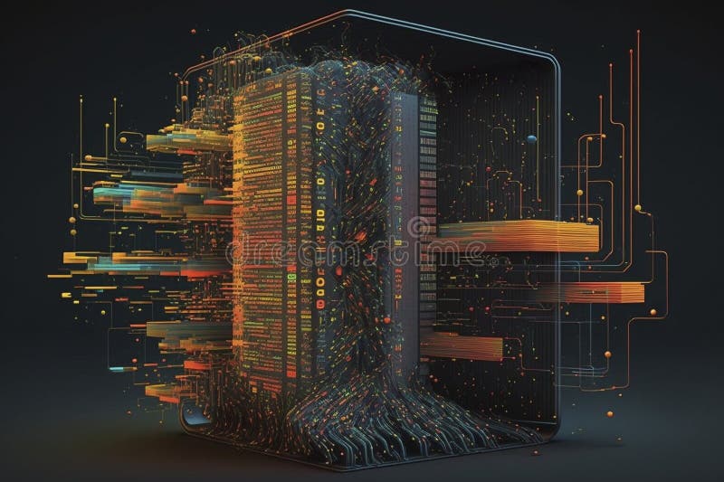 Data Structure Concept, Created with Generative AI Stock Illustration - Illustration of model ...