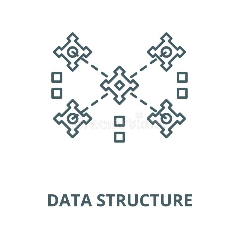 Data Structure Line Icon Vector Data Structure Outline Sign Concept Symbol Flat Illustration