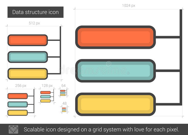 Data structure line icon. stock vector. Illustration of network - 85923407