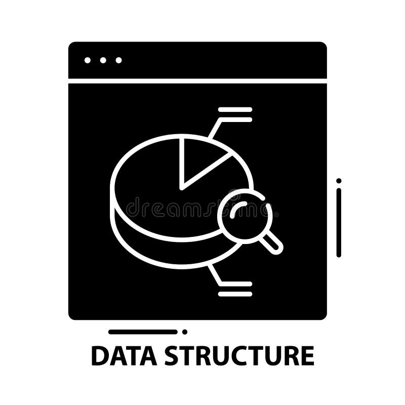 Data Structure Symbol Icon, Black Vector Sign with Editable Strokes ...