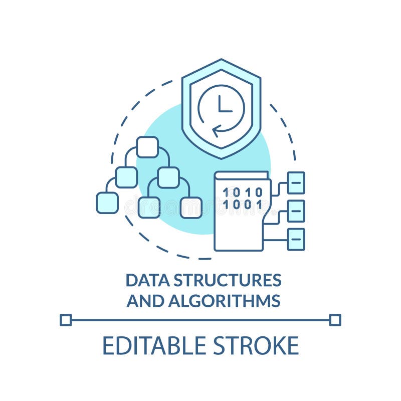 Data Structures and Algorithms Turquoise Concept Icon Stock Vector ...