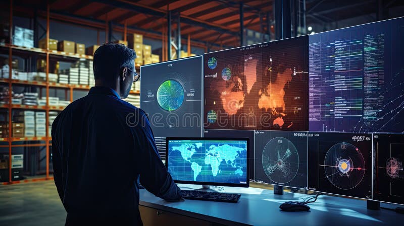 Data Supply Chain and Technology Stock Illustration - Illustration of ...