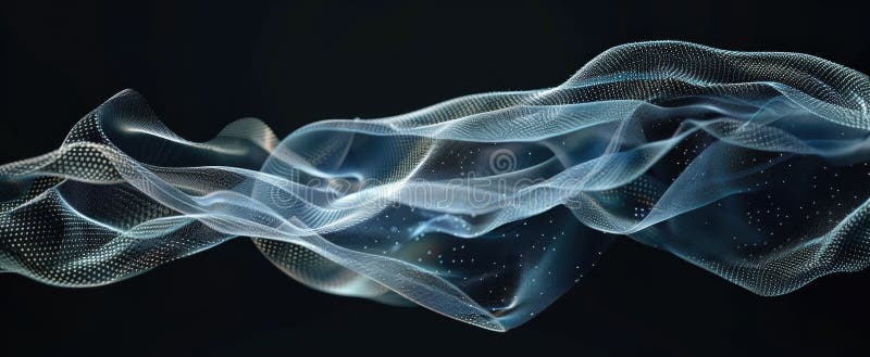 Data Surface Like Light Fabric or Mesh, Nano Material Abstract ...