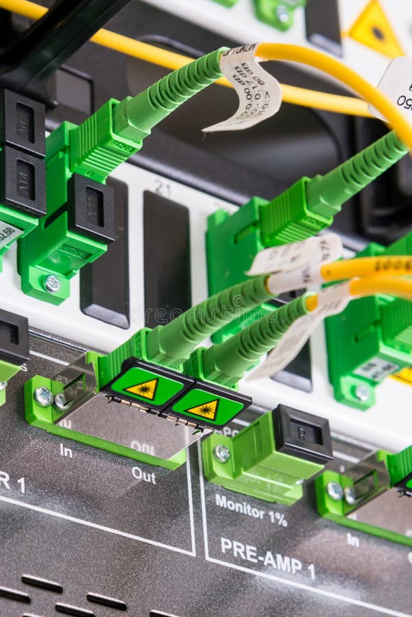 Data Switch and Optical Cables Stock Image - Image of close, cable ...