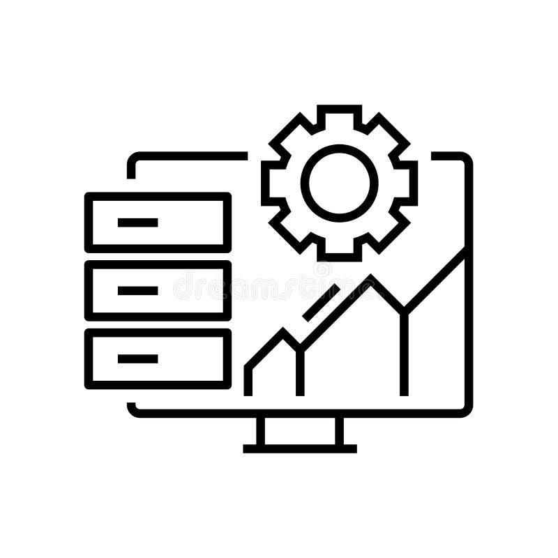 Data Synchronisation Line Icon, Concept Sign, Outline Vector ...