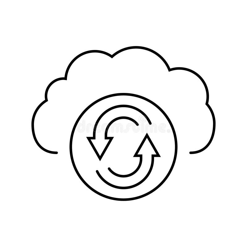 Data Synchronization Cloud Computing Line Icon Vector Illustration Stock Illustration ...