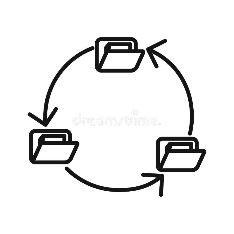 Cloud Sync Disable Icon Black Line Art Vector Logo Stock Vector ...