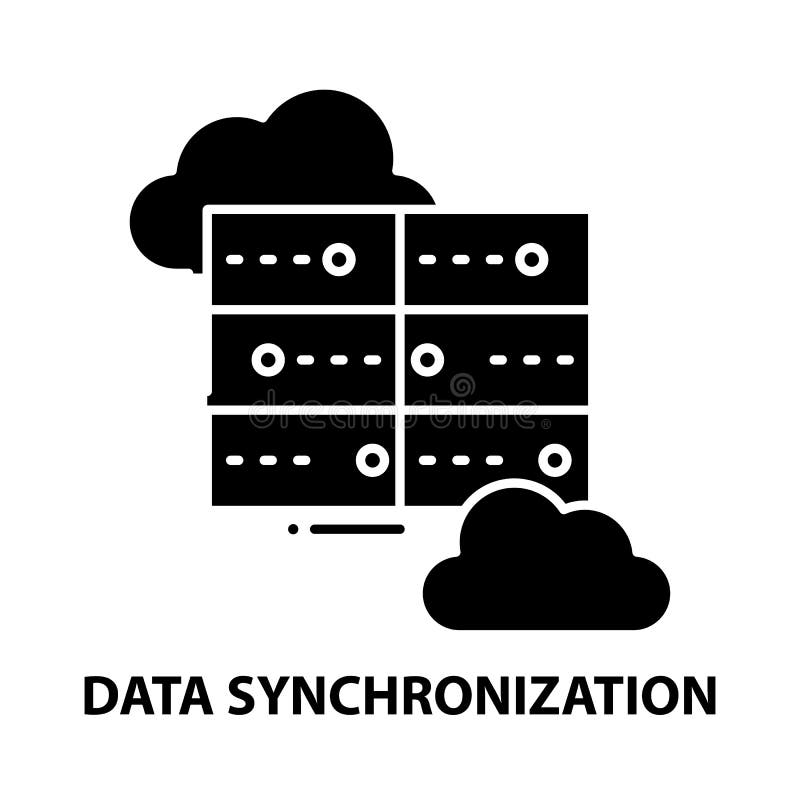 Data Synchronization Icon, Black Vector Sign with Editable Strokes ...