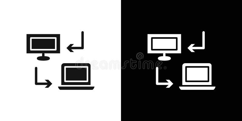 Data Synchronization Icon Flat Vector Set Outline Stock Vector